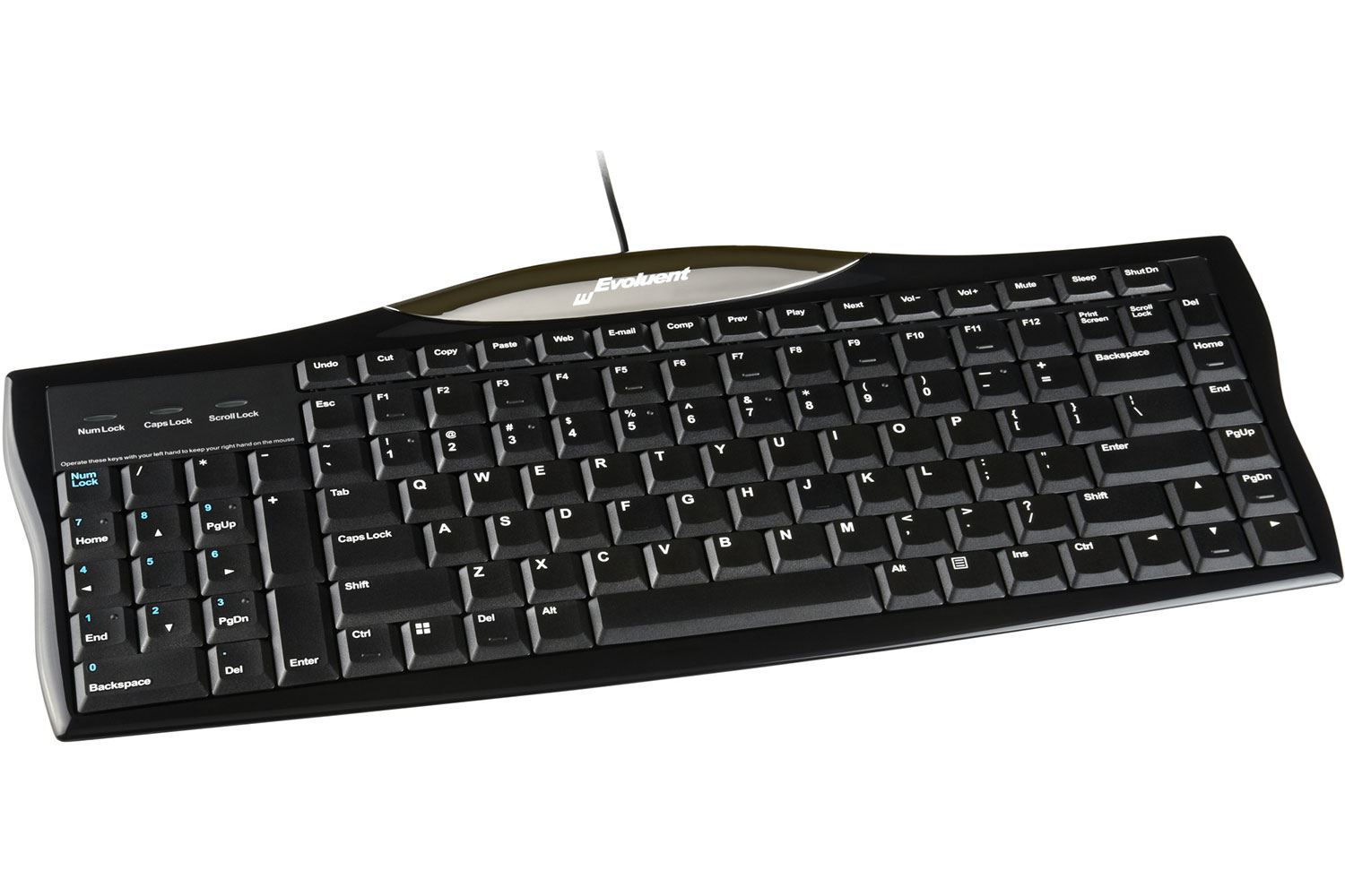 Boutique PRÉSENCE. Clavier compact Evoluent, R3K, pavé à gauche